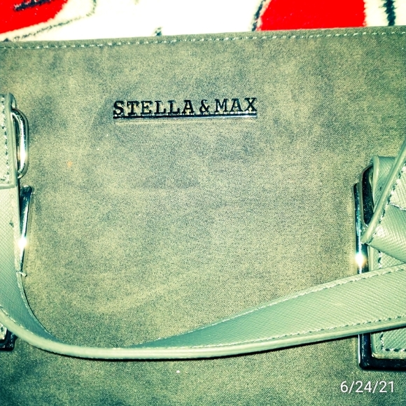 stella max | Bags | Stella Max Charcoal Leather Compartment Bah | Poshmark